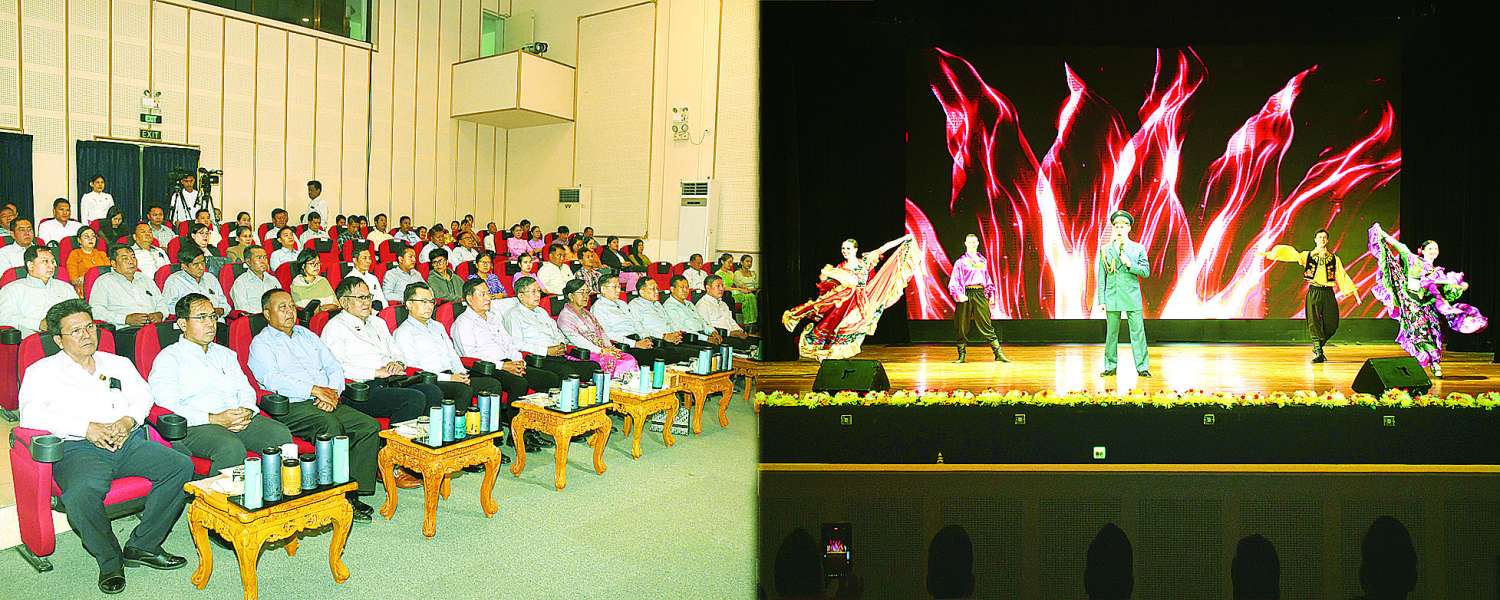ပြည်ထောင်စုဝန်ကြီး ဦးတင်ဦးလွင် ရုရှားအနုပညာအဖွဲ့ ဖျော်ဖြေပွဲသို့ တက